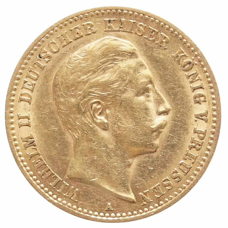 10 Mark Gold Preussen Wilhelm II, 822,00